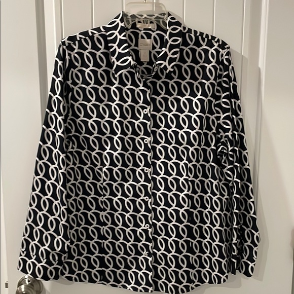 Chico's | Tops | Chicos Black And White Button Down Shirt | Poshmark